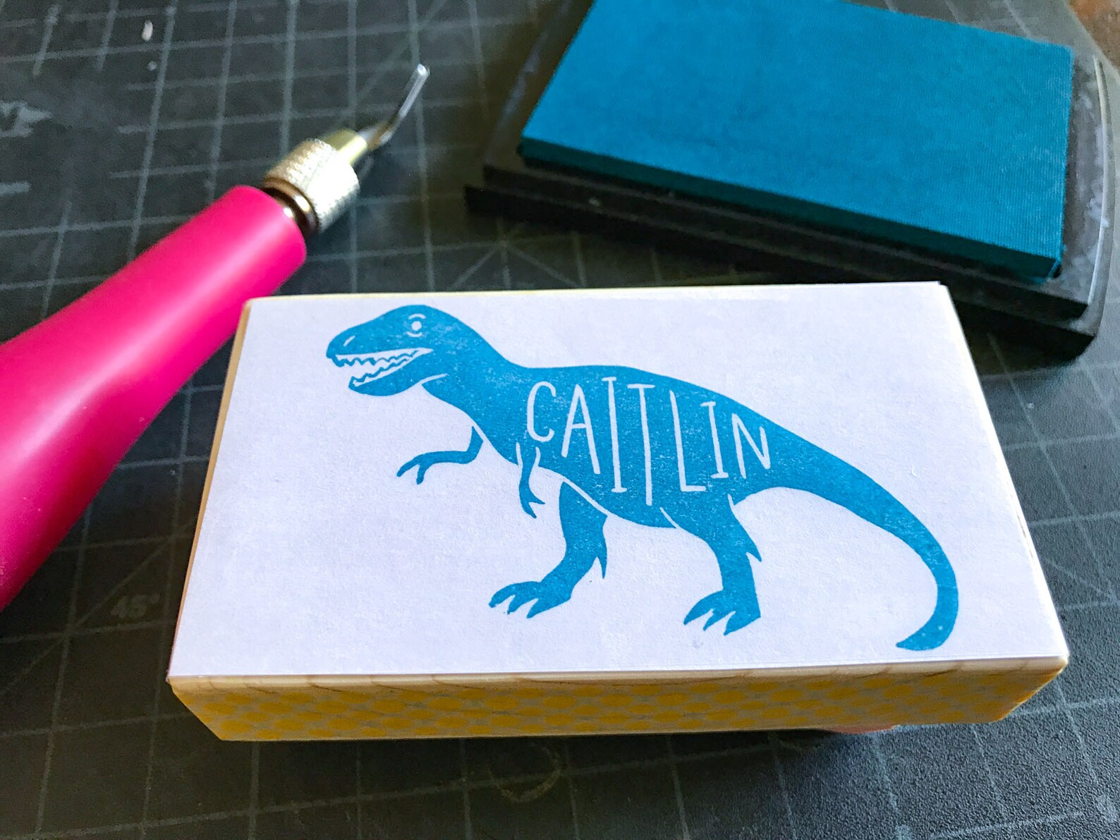 Personalized T-rex Name Stamp - Etsy