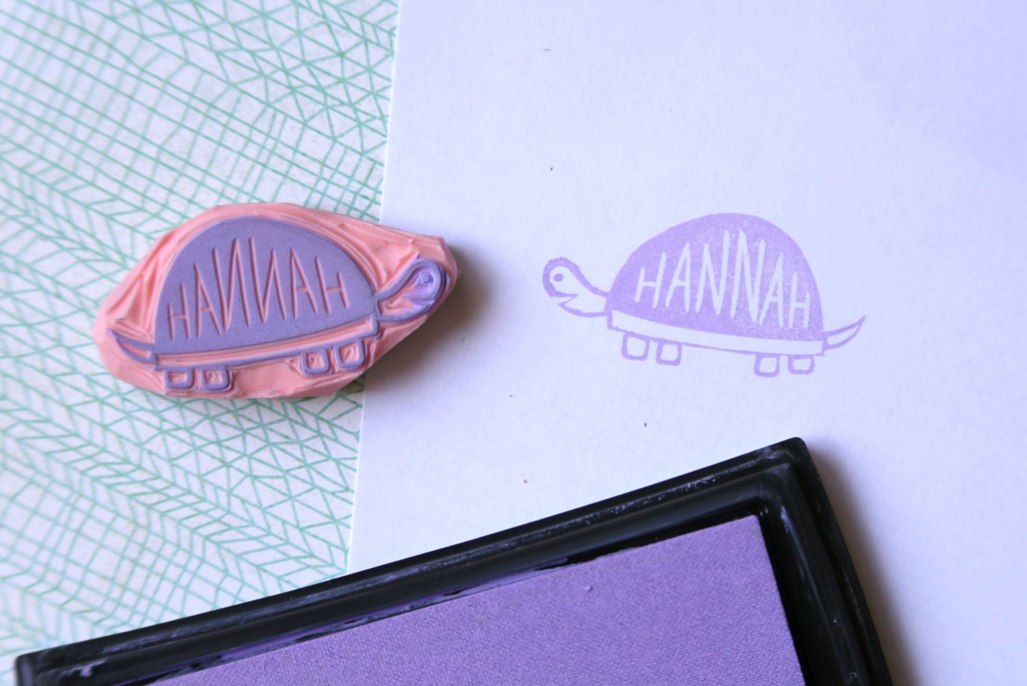 Personalized Name Turtle Stamp - Etsy
