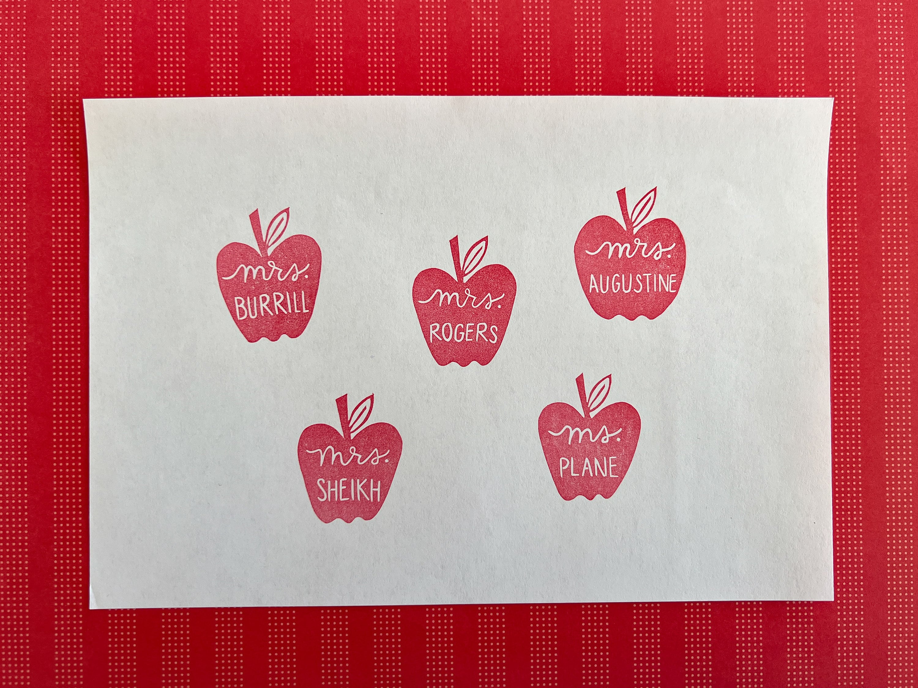Personalized Apple Teacher Stamp Teacher Appreciation or - Etsy