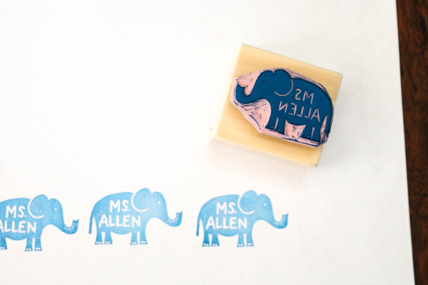 Personalized Name Elephant Stamp - Etsy