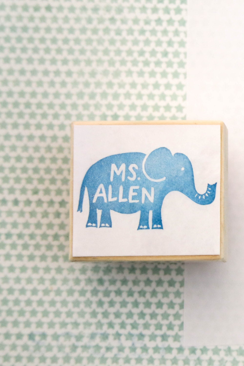 Personalized Name Elephant Stamp - Etsy