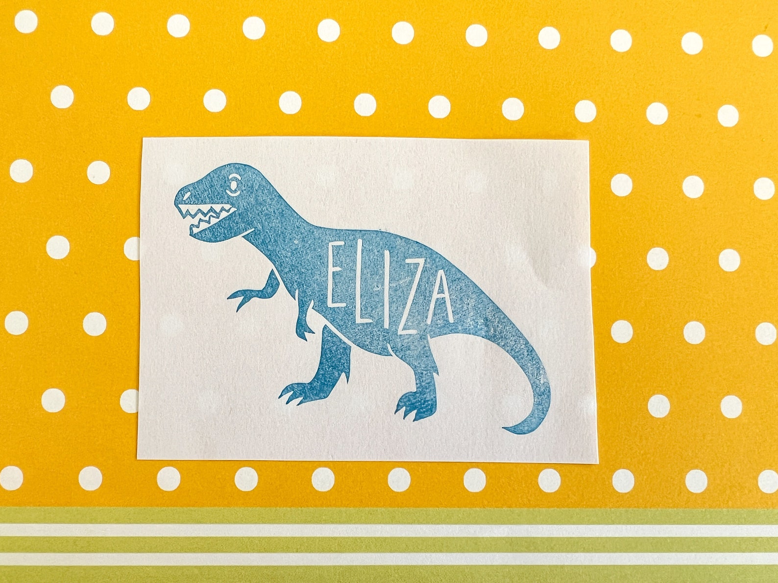 Personalized T-rex Name Stamp - Etsy