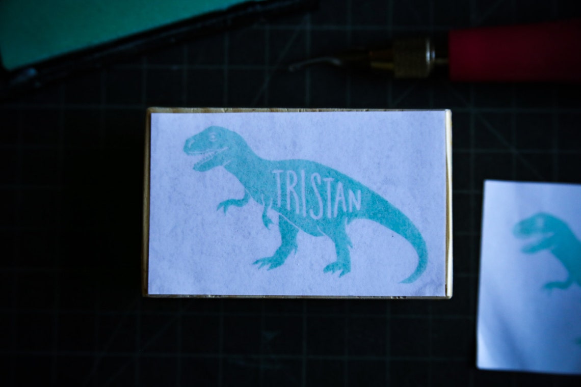 Personalized T-rex Name Stamp | Etsy