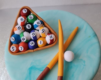 Pool Player Cake Topper | Etsy