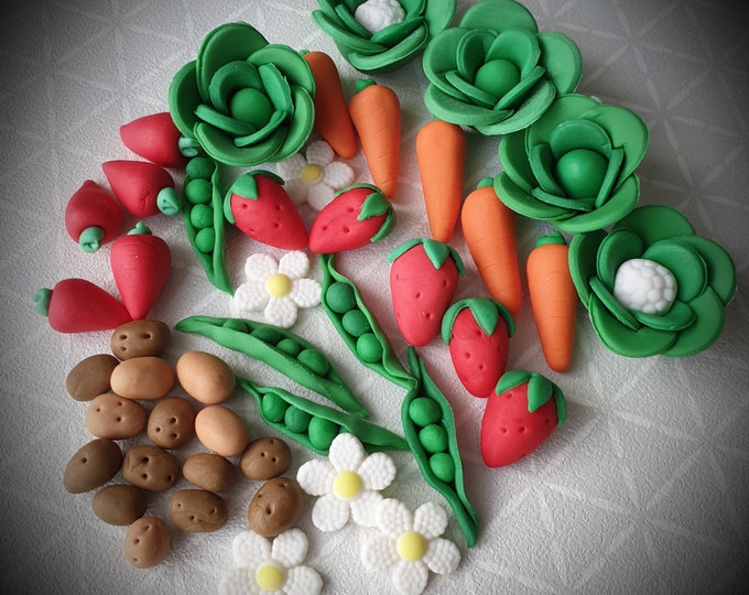 Fondant Vegetables for Cake/cupcake Peter Rabbit Theme Style - Etsy