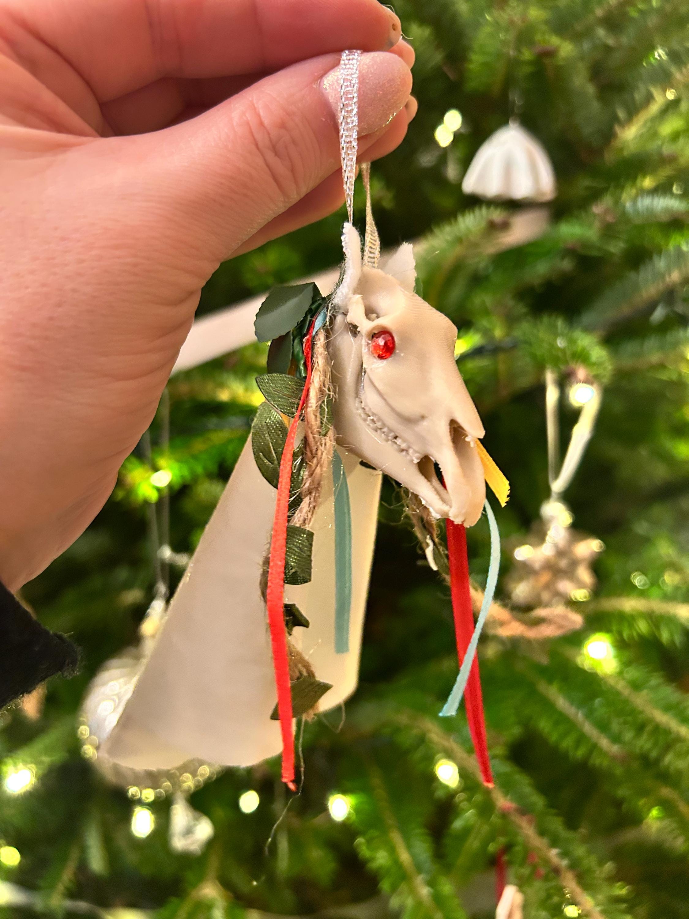 Pre-order * Mari Lwyd Welsh Yule Christmas Hanging Tree Decoration ...