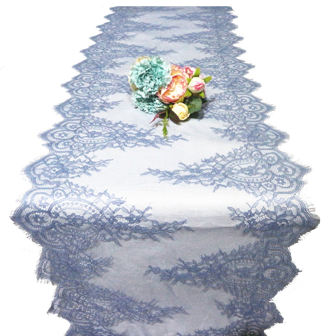 Dusty Blue Table Runner Wedding Decor 15inch/38cm Wide - Etsy
