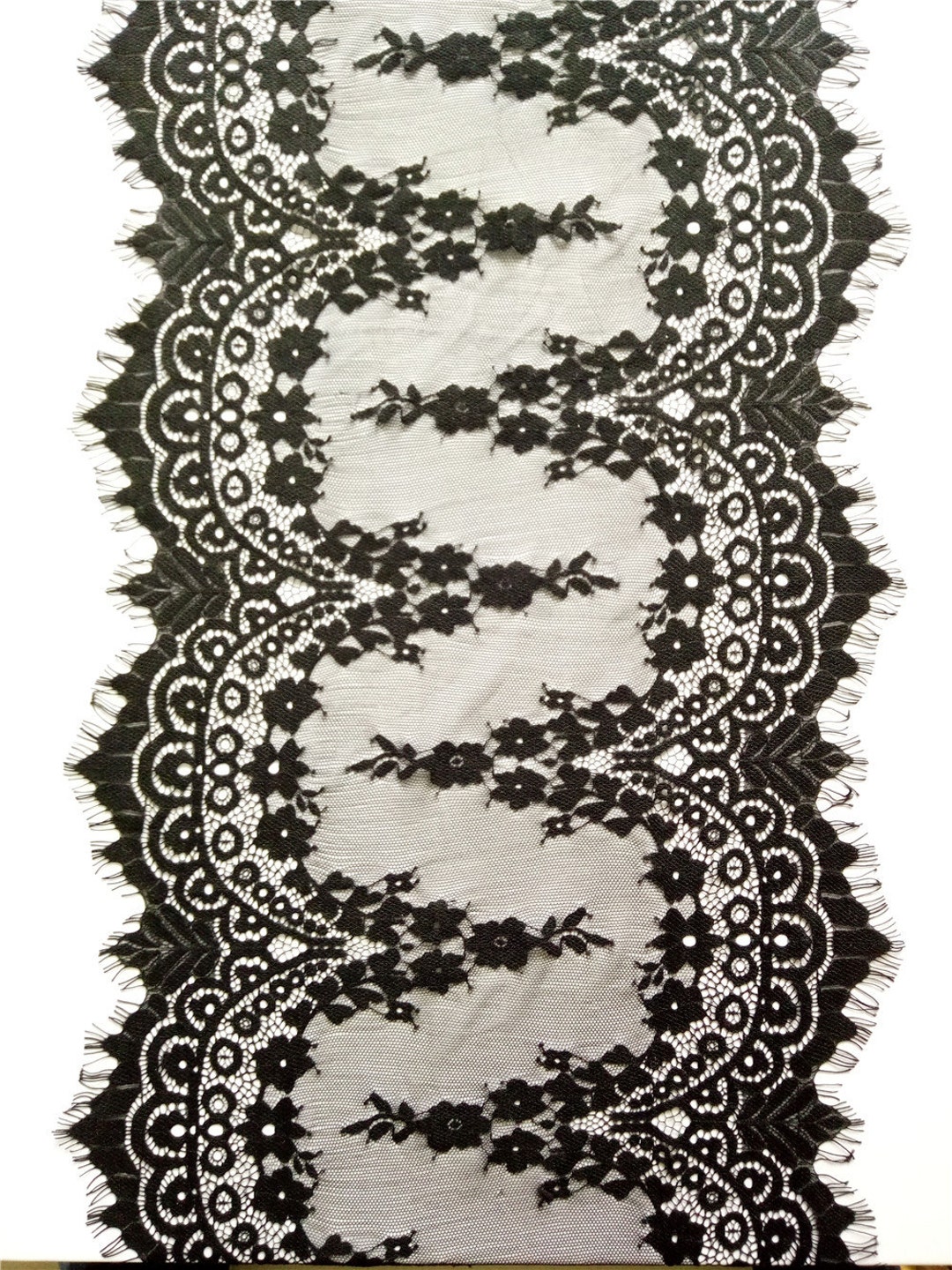7ft Black Table Runner, 12" , Lace Table Runner, Wedding Table Runners ...