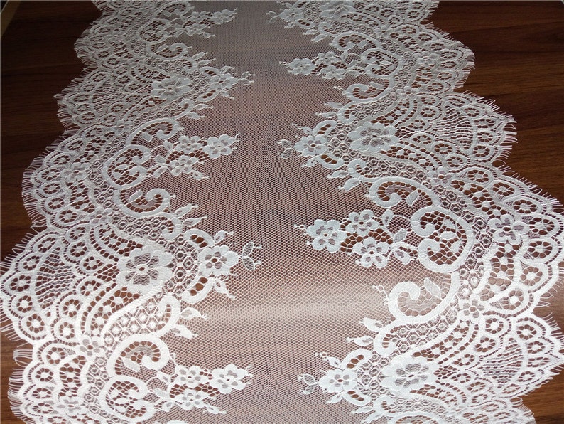 White Lace Runner 15 Wide Lace Table Runner Wedding - Etsy