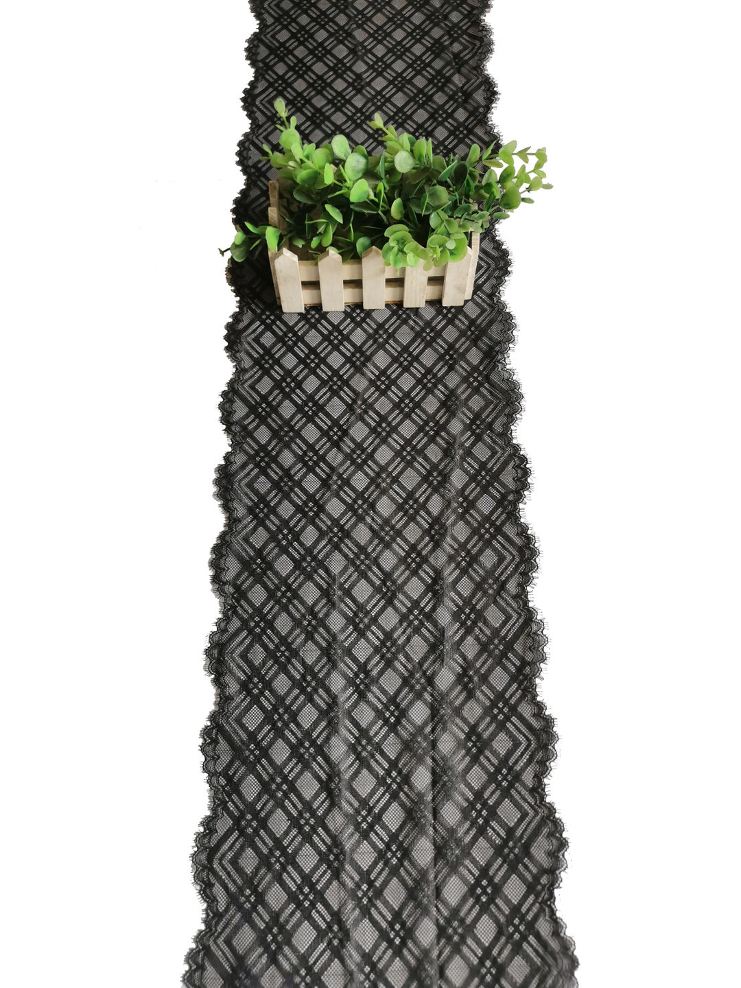 Black Table Runner Black Lace Table Runner for Wedding Black Weddding ...