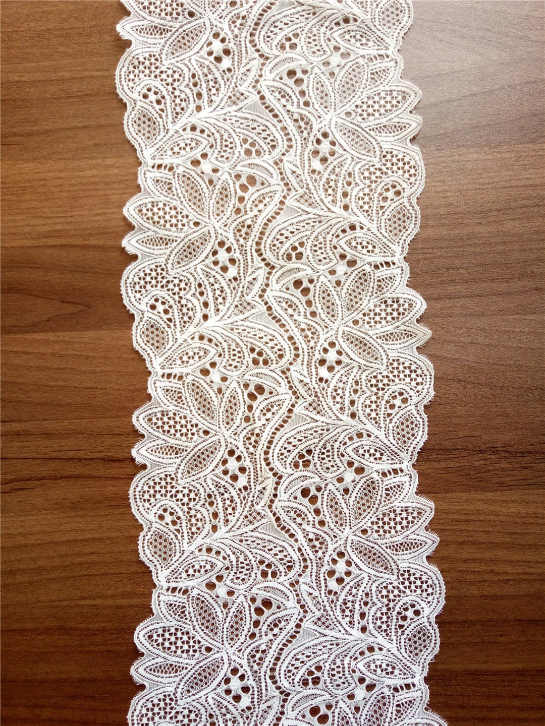 Ivory Lace Table Runner, 7" Wide, Rustic Decor, Wedding Table Runner ...