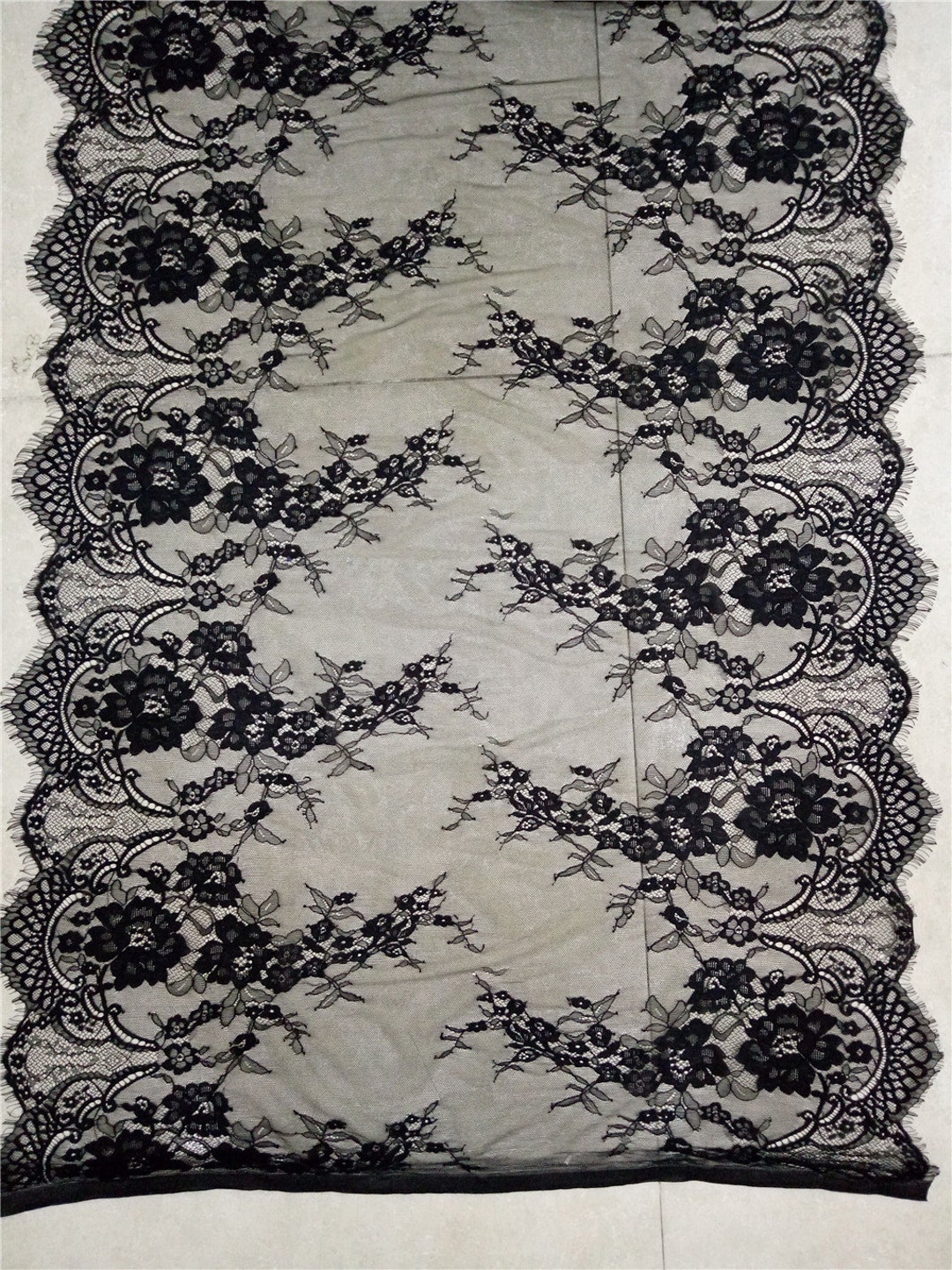 Black Lace Table Runner, 30" Wide, Wedding Table Runner , White Lace ...