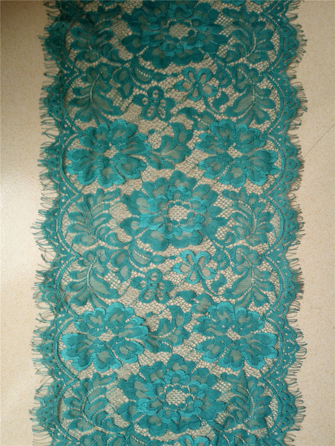 Teal Table Runner Green Lace Table Runner 10 Wide - Etsy