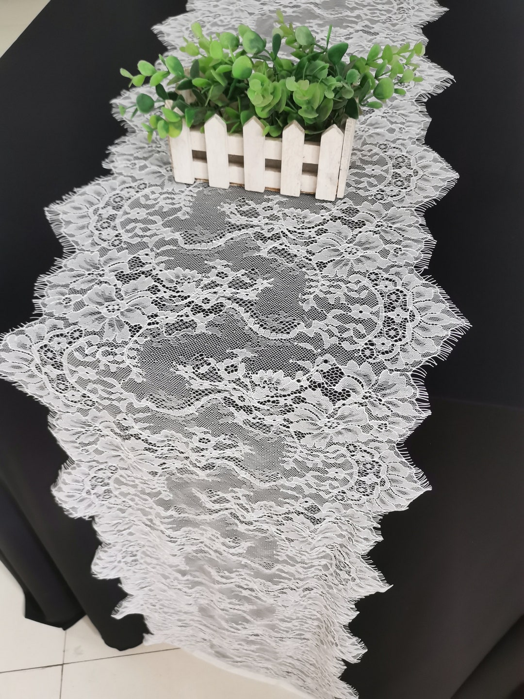 Ivory Floral Lace Table Runner Wedding Table Runner 14"wide 7ft-30ft - Etsy