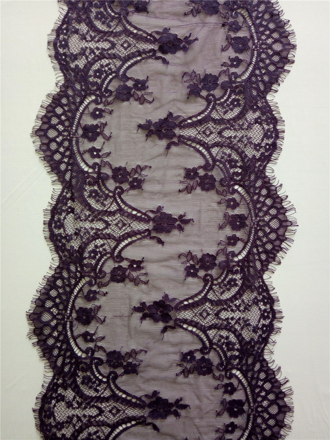 Dark Purple Lace Runner, 10" ,lace Table Runner, Wedding Table Runners ...