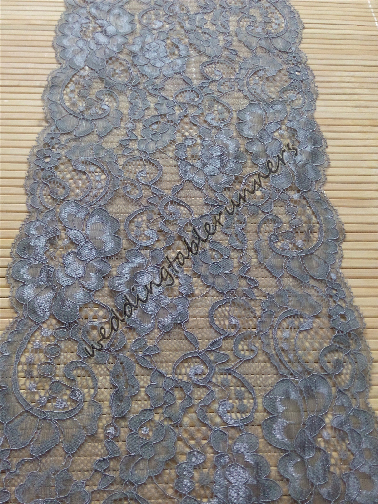 Grey Table Runner, 7"/18cm Wide, Wedding Table Runner, Grey Table ...