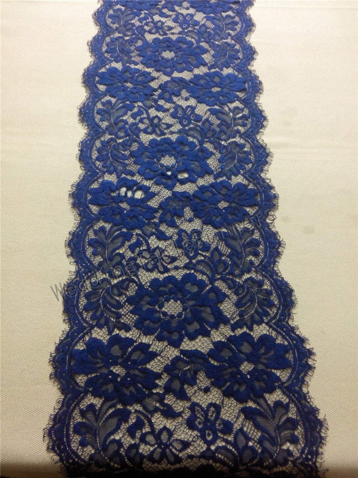 8ft Navy Lace Runenr, 10" Wide , Lace Table Runner, Wedding Table ...