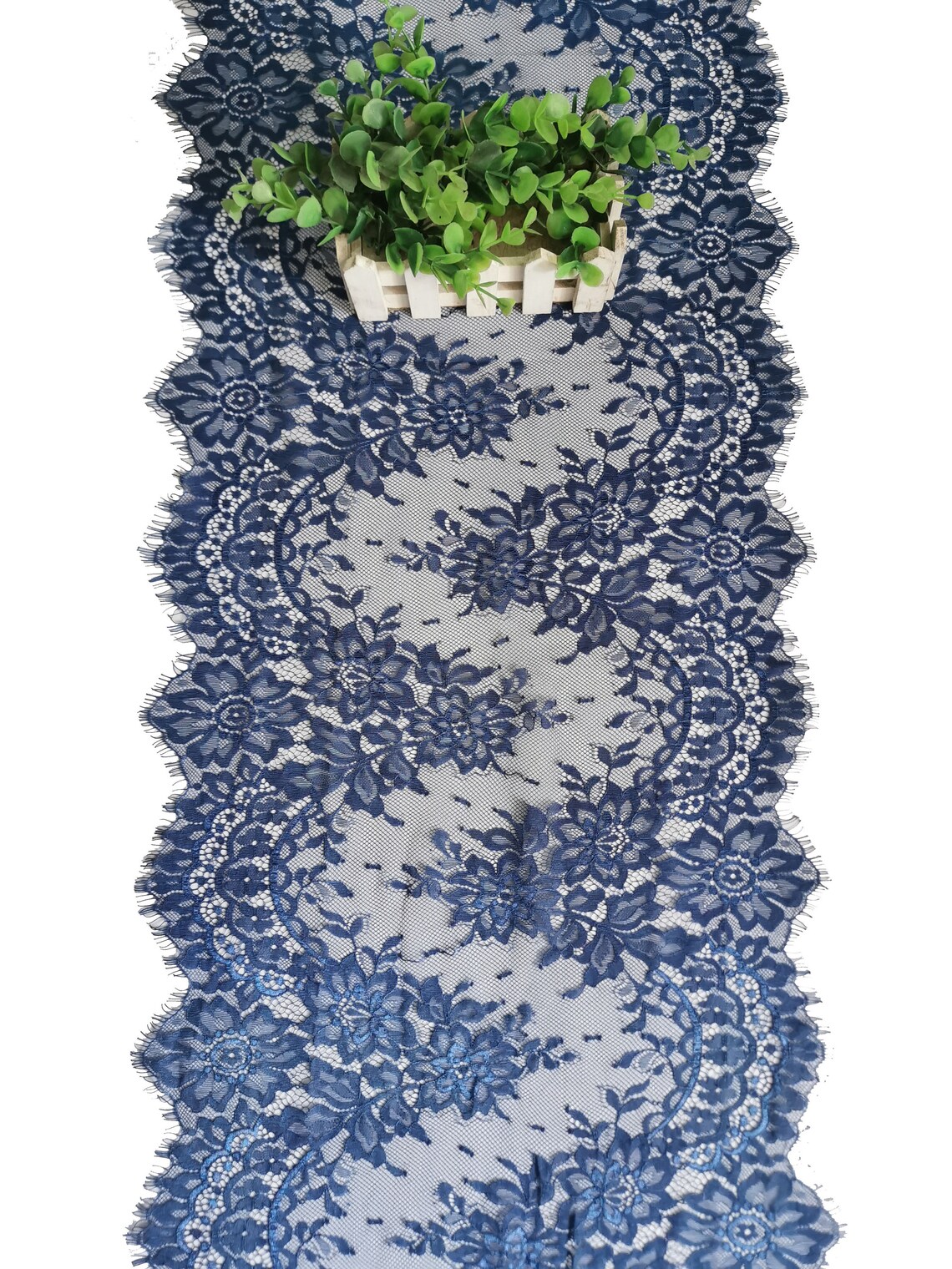 Navy Lace Runner 15 Wide Lace Table Runner Wedding - Etsy