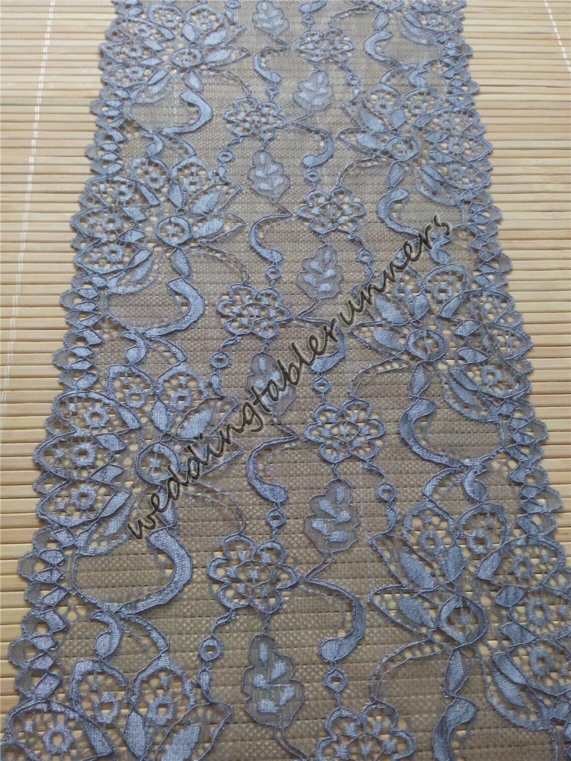 Grey Table Runner Grey Weddings Lace Table Runner Lace | Etsy