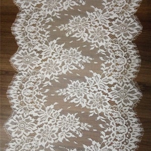Ivory Lace Table Runner/extra Wide Table Runners, 15" Wide, Modern ...