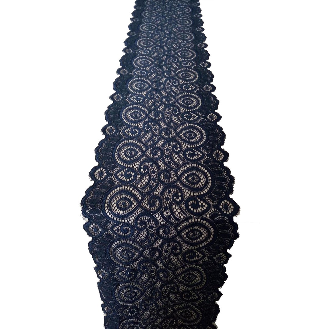 7ft Navy Lace Table Runner, 7", Wedding Table Runner ,navy Lace Table ...