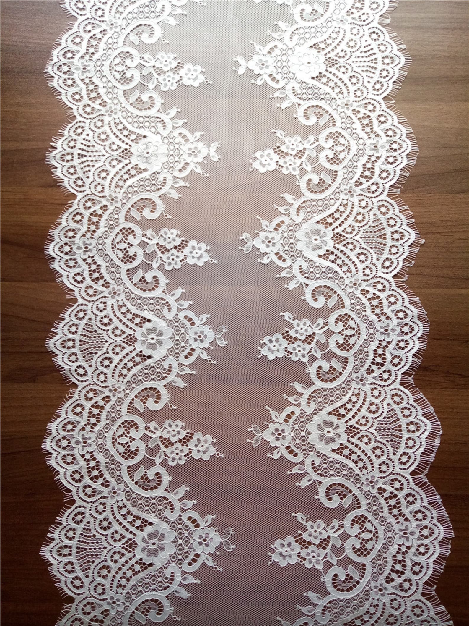 White Lace Runner 15 Wide Lace Table Runner Wedding - Etsy