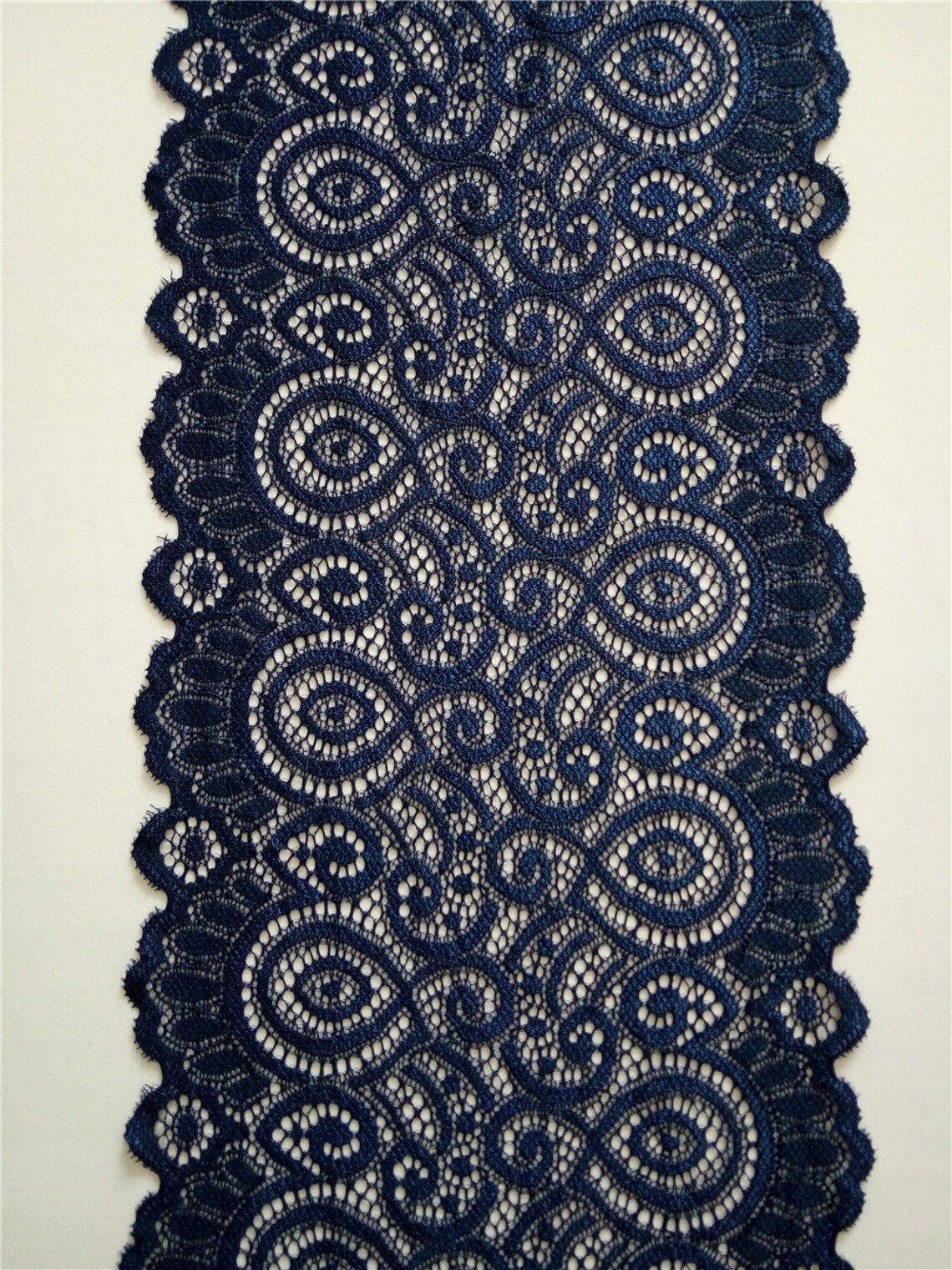 7ft Navy Lace Table Runner, 7", Wedding Table Runner ,navy Lace Table ...