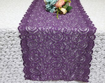 Plum/eggplant Lace Table Runner Wedding Decor | Etsy