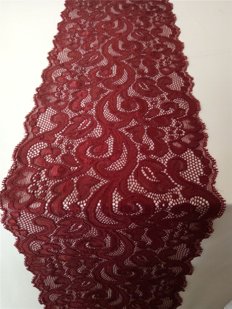 Valentine's day table runner burgundy lace runner lace | Etsy