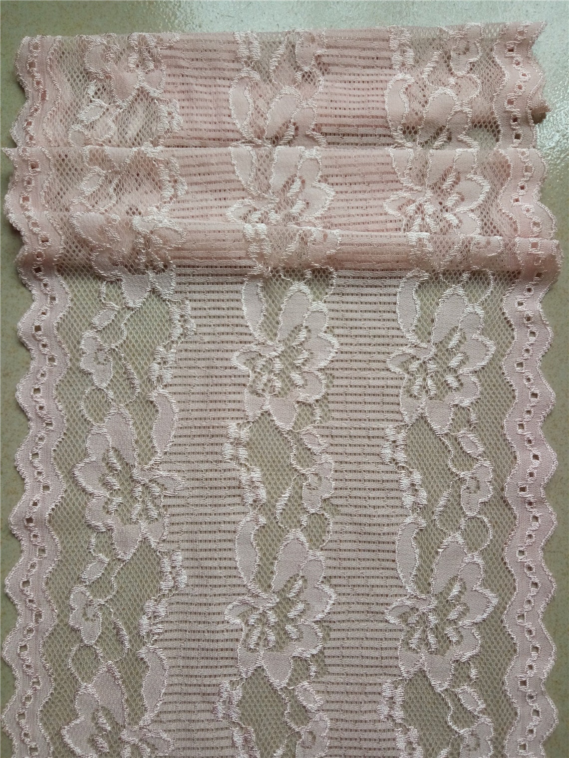 Blush Pink Lace Runner 8-1/2 wedding Table Runner - Etsy