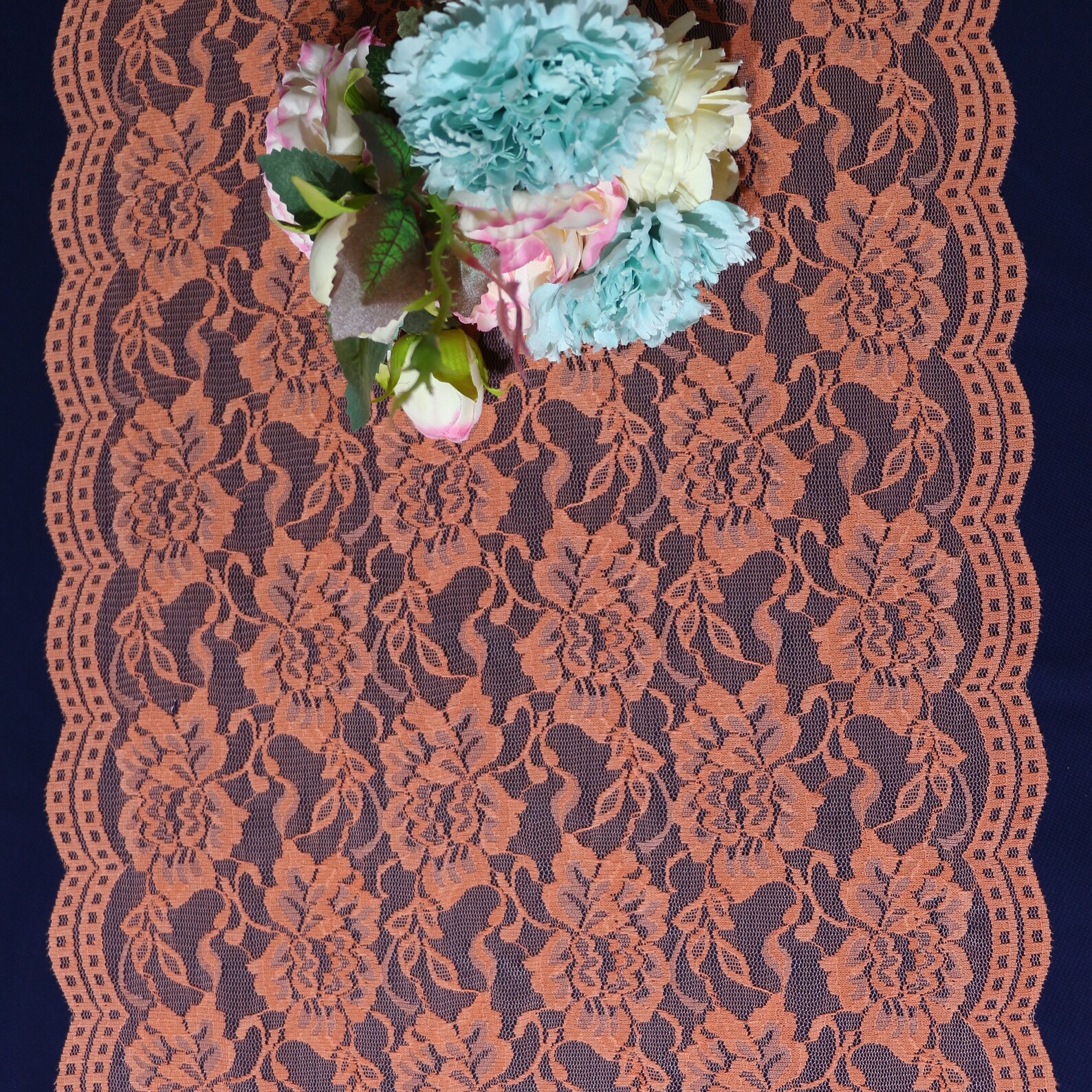 Coral Lace Table runner 12 wedding table runner | Etsy