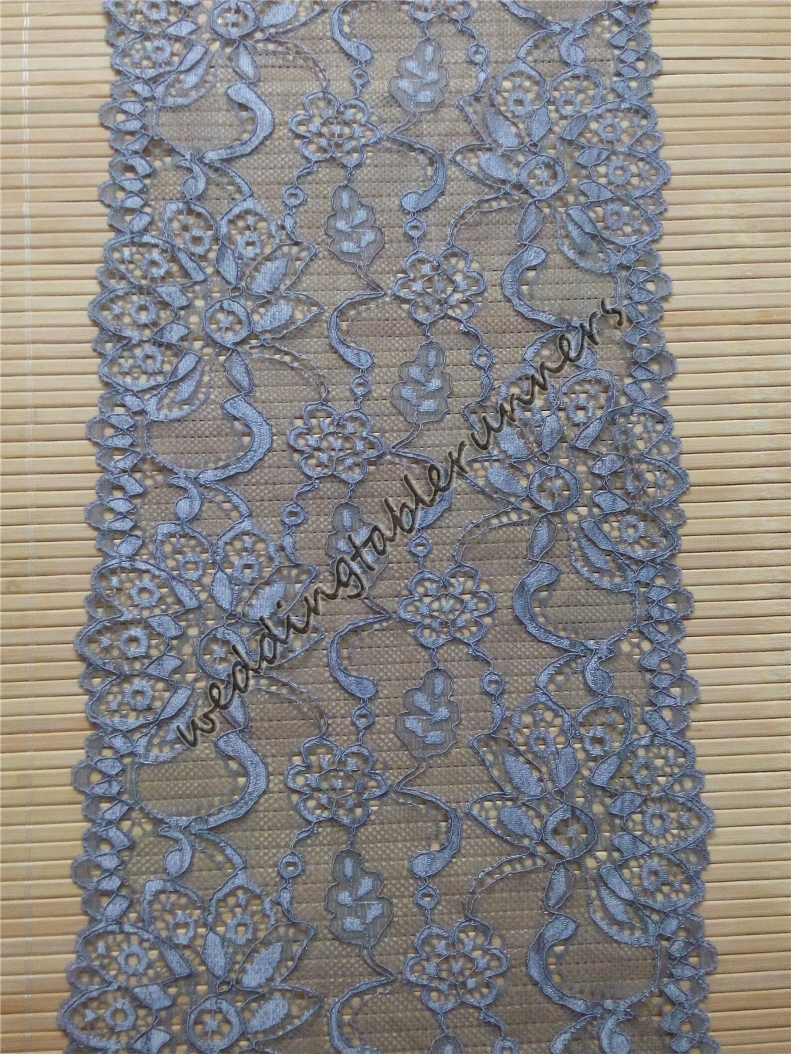 Grey Table Runner Grey Weddings Lace Table Runner Lace | Etsy