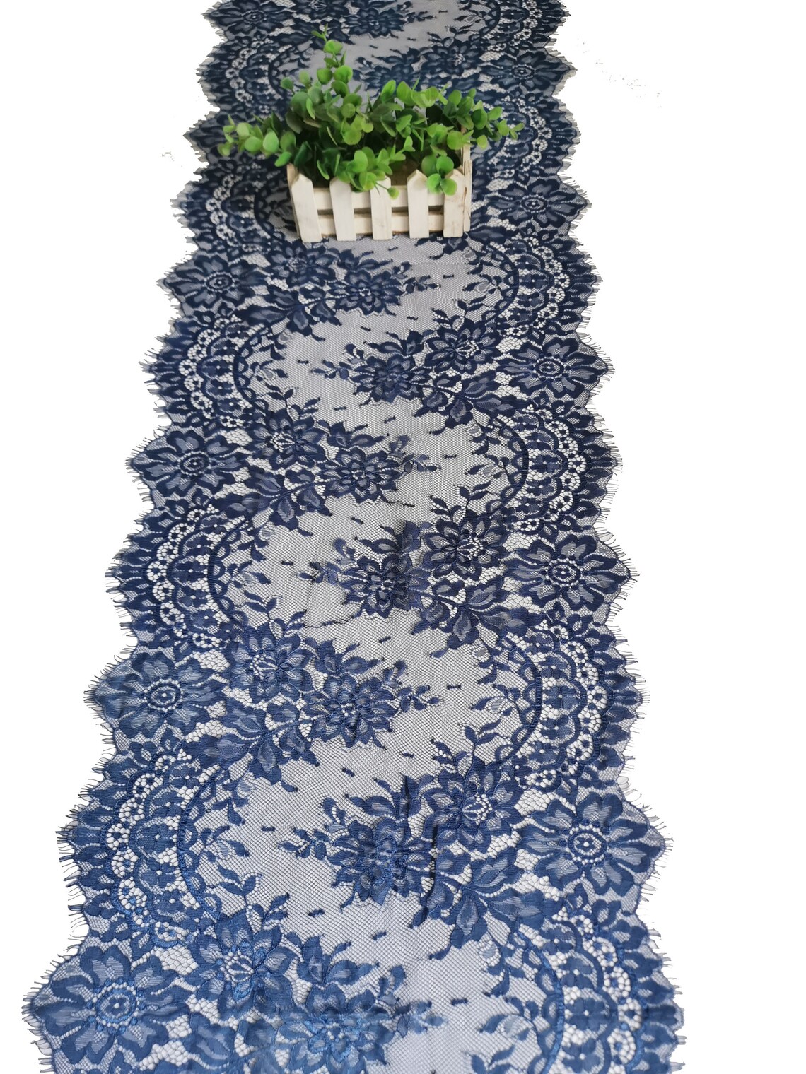 Navy Lace Runner 15 Wide Lace Table Runner Wedding - Etsy