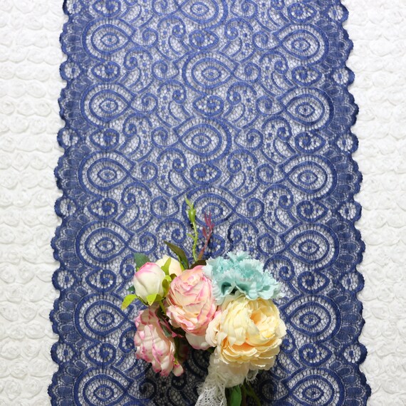Navy Blue Lace Runner 12 Wide Wedding Decor | Etsy