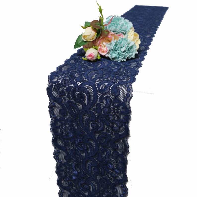 Navy Lace Table Runner/ Lace Table Runner/navy Lace Runner - Etsy