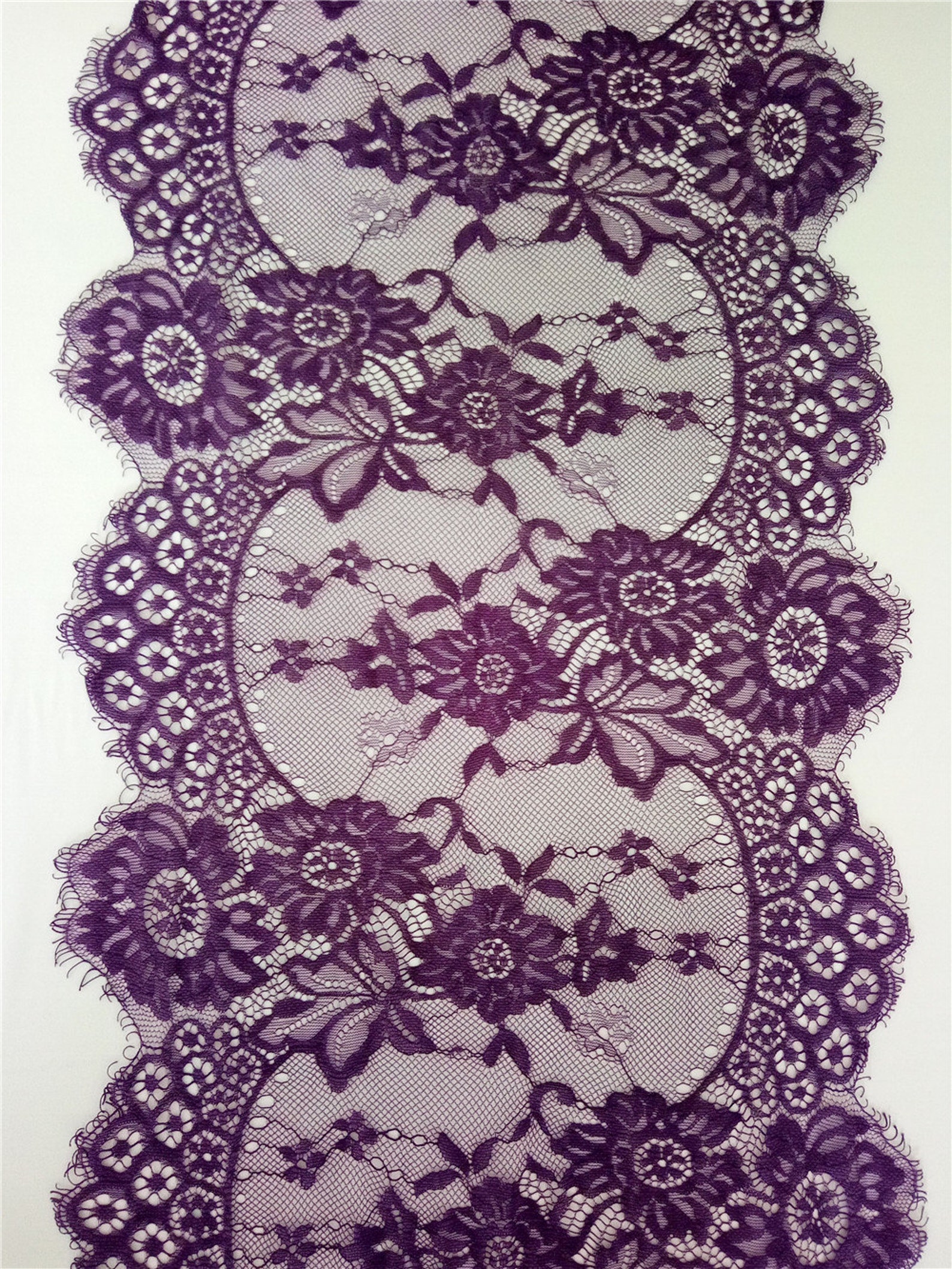 Dark Purple Lace Table runner 12 purple table | Etsy