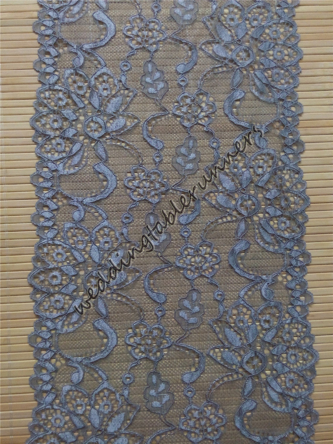 Grey Table Runner Grey Weddings Lace Table Runner Lace | Etsy