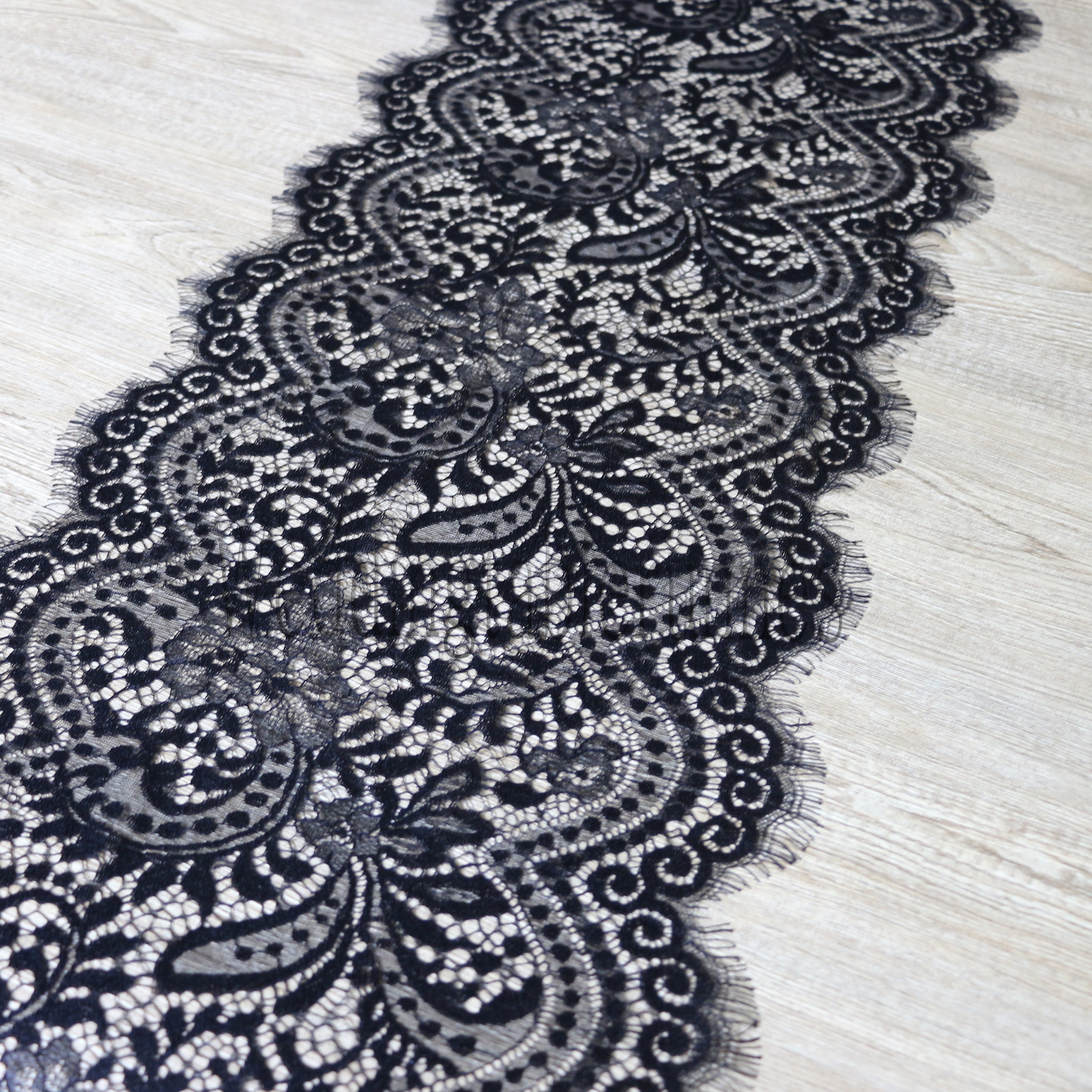 Black table runner black lace runner lace runners | Etsy