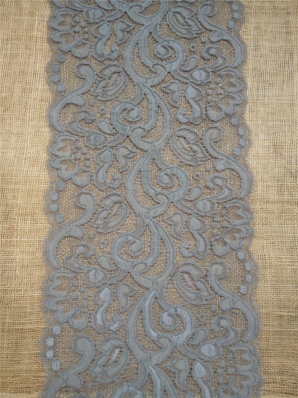 Gray Lace Table Runner,gray Table Runner ,7" Wide, Wedding Table Runner ...