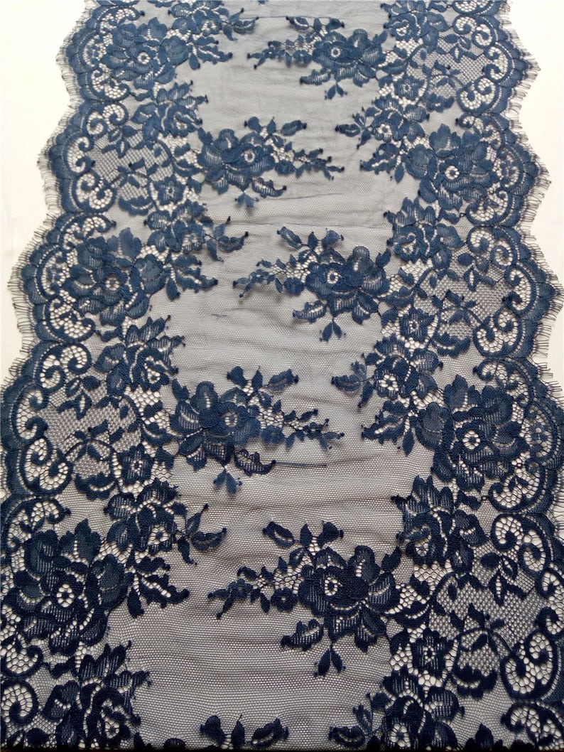 Navy Lace Runner, Navy Blue Lace Runner, 13" Wide, Wedding Table ...
