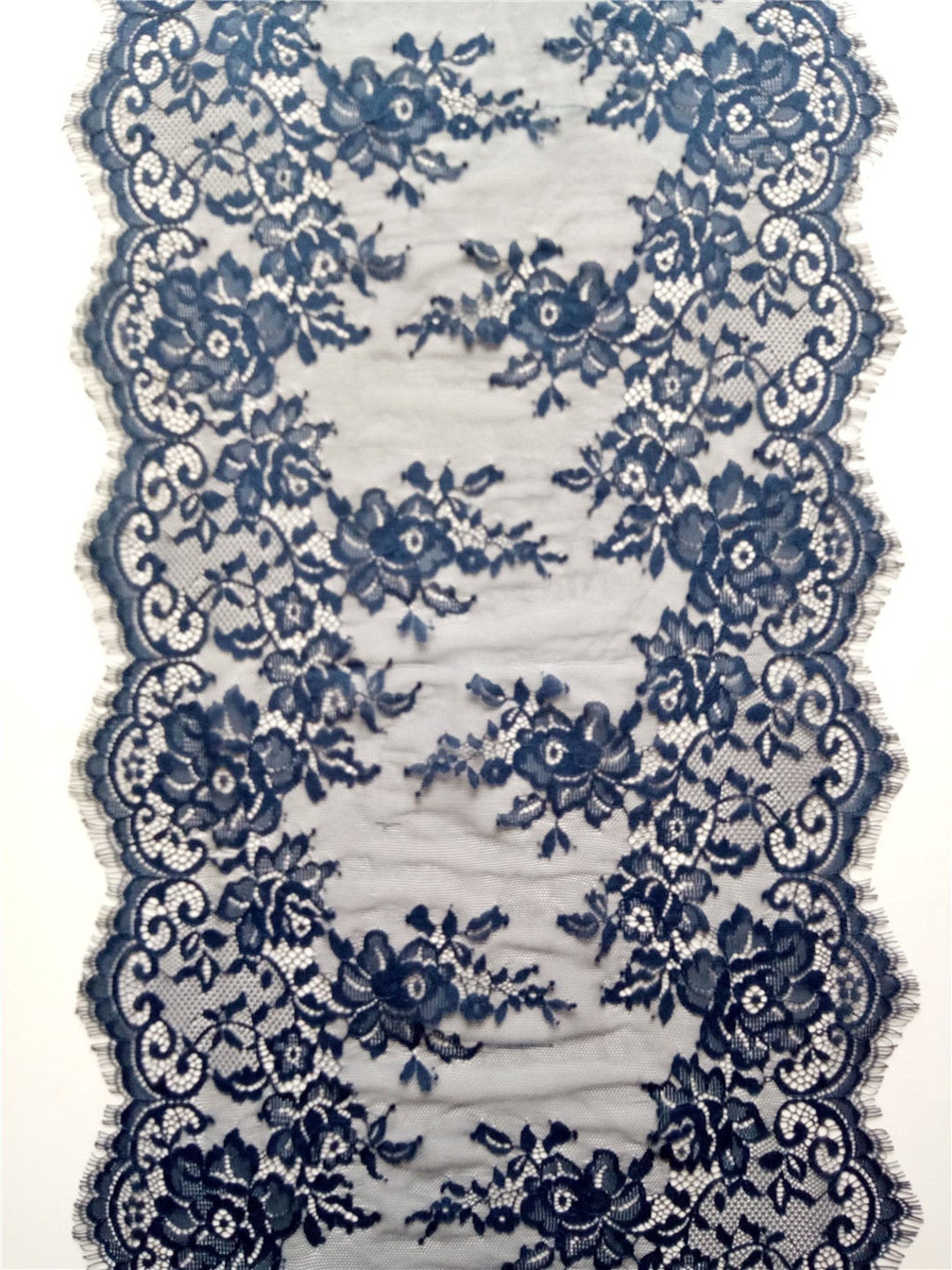 Navy Lace Runner, Navy Blue Lace Runner, 13" Wide, Wedding Table ...