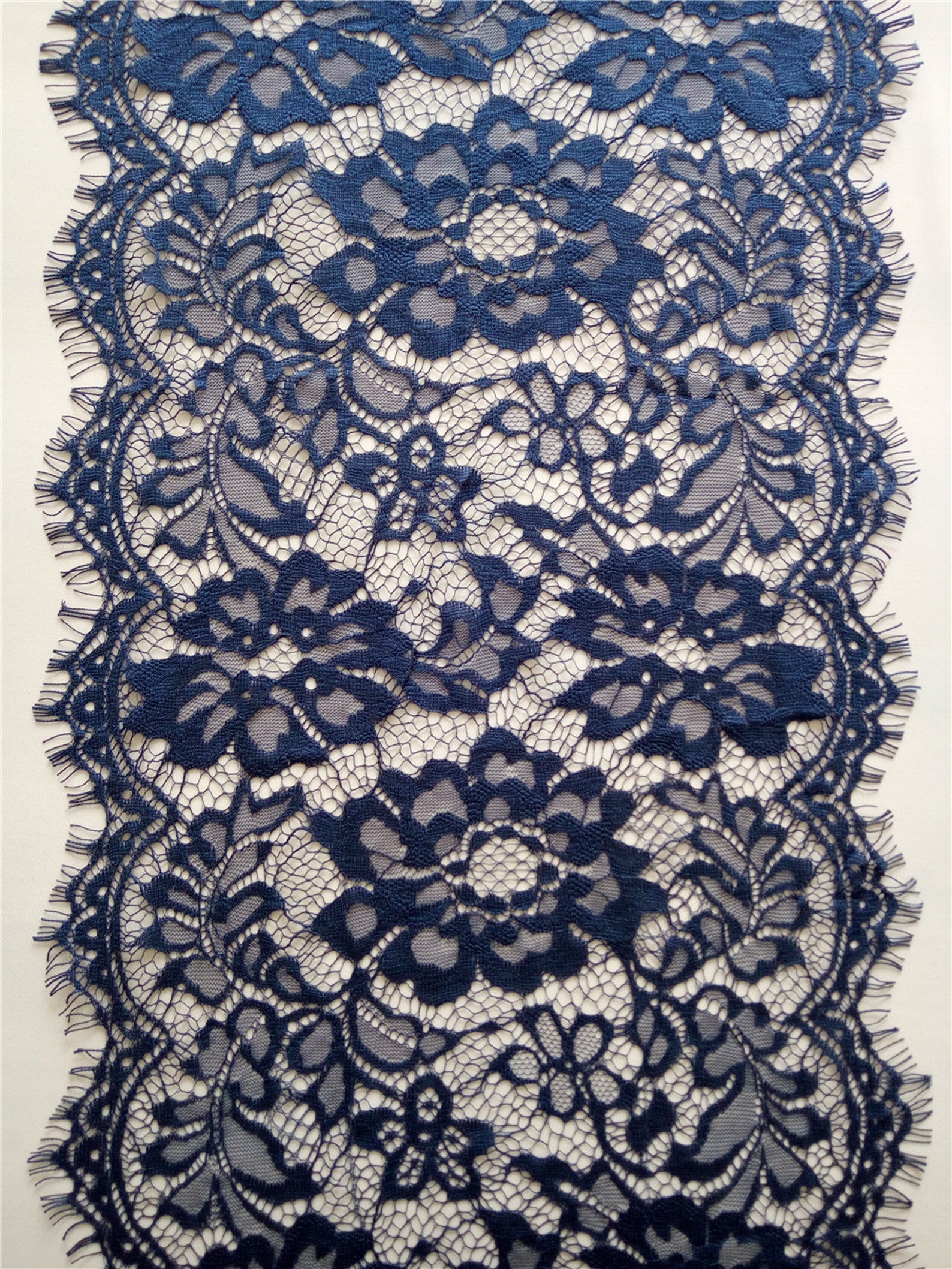 Navy lace runner 10 wide lace table runner wedding | Etsy