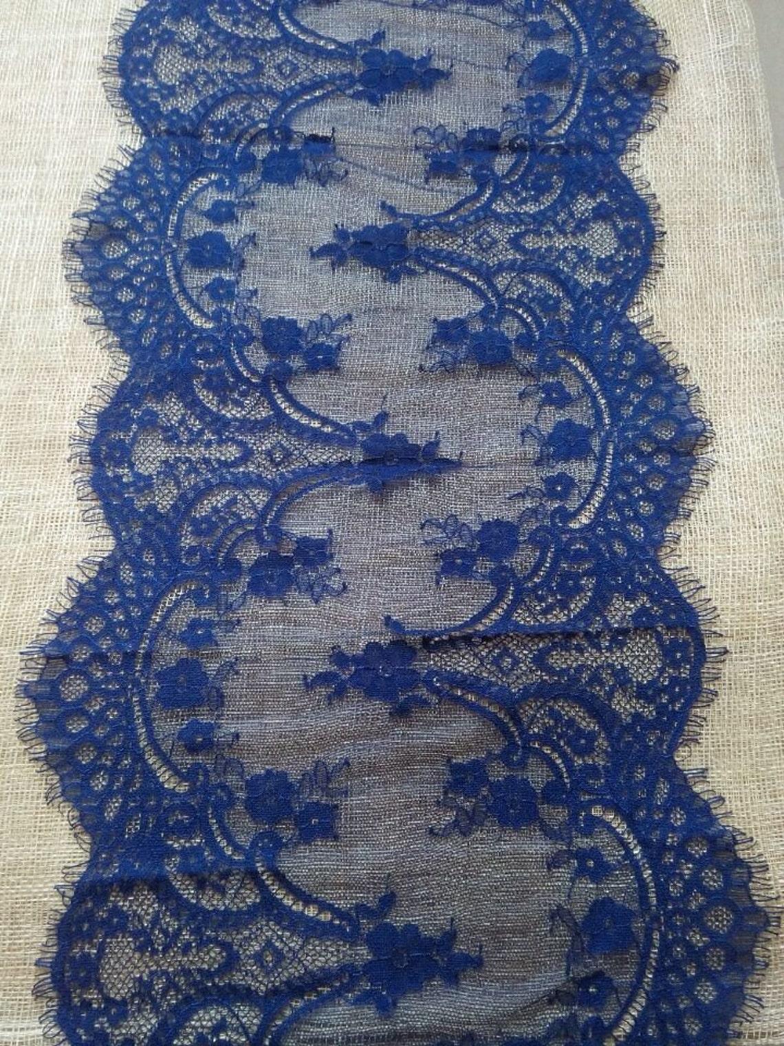 Navy Lace Table Runner 10/25cm Wide Wedding Table - Etsy