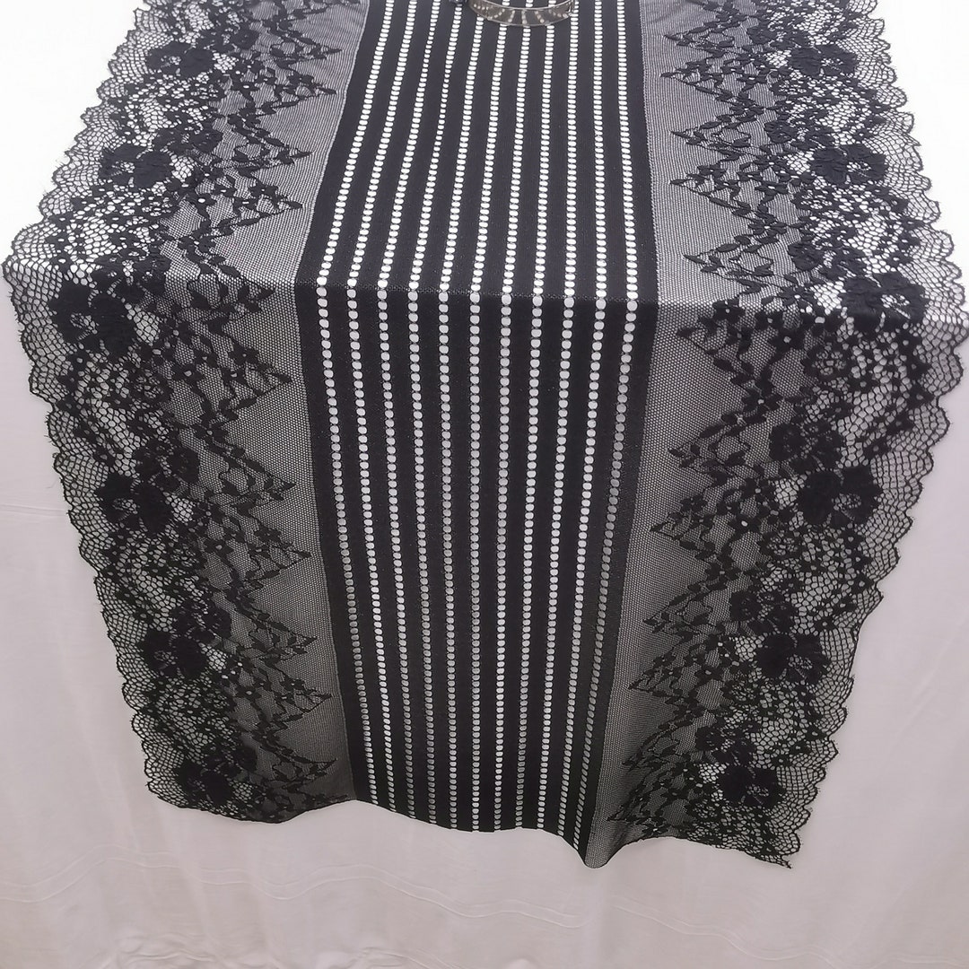 Black Lace Table Overlay, 15inches/38cm Wide , Table Runner/lace Table ...