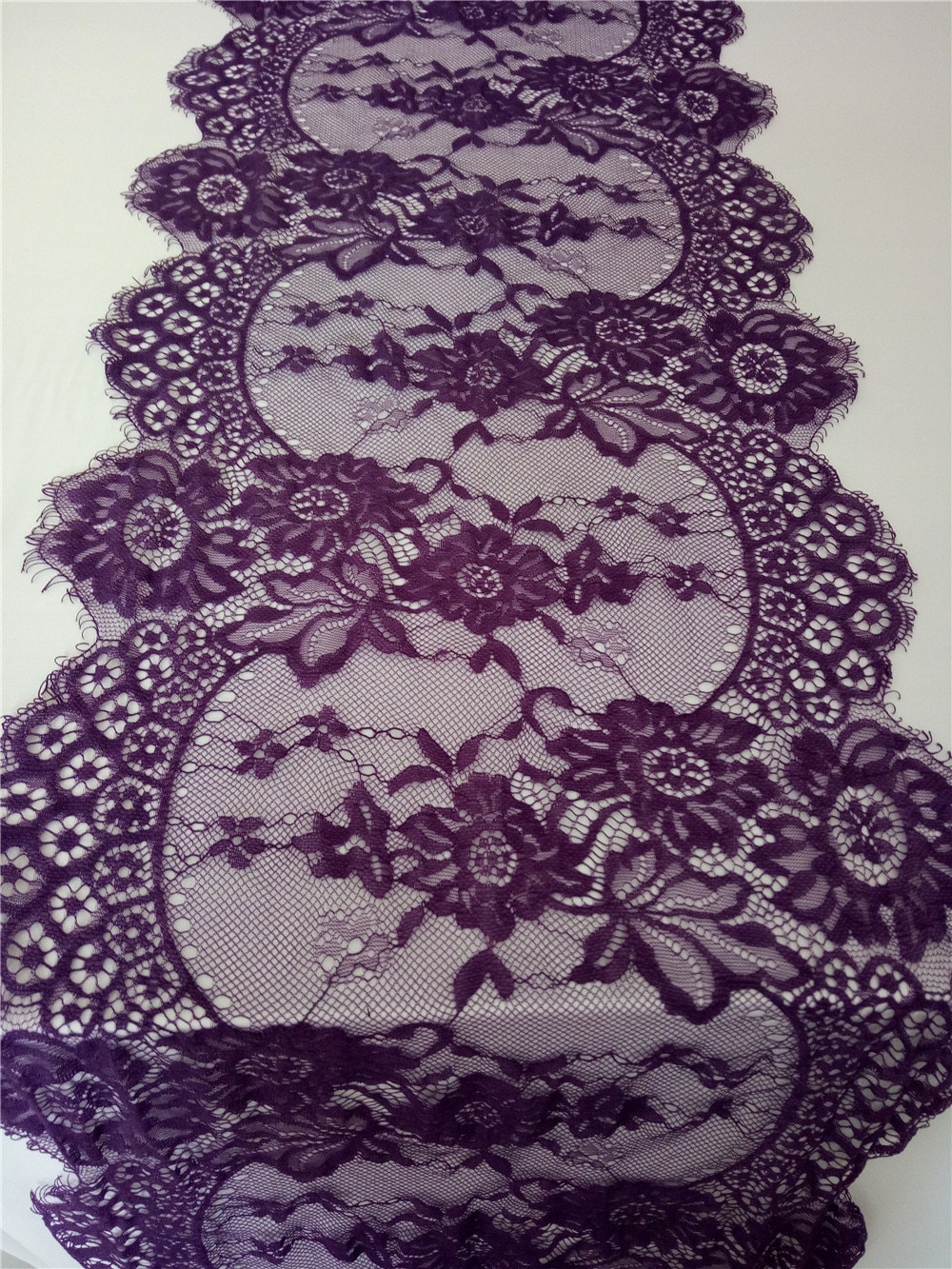 lace table runner R15121302 wedding table runners Dark Purple Lace ...