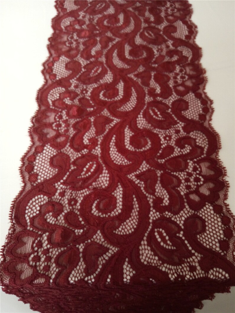 Valentine's day table runner burgundy lace runner lace | Etsy