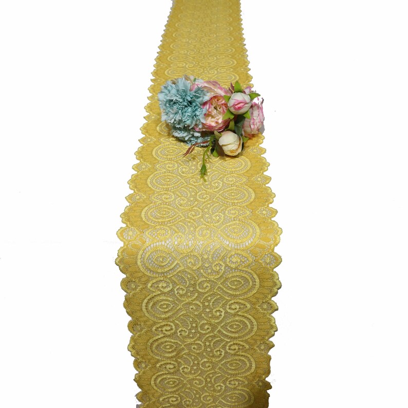 Yellow Table Runner Yellow Lace Table Runner/yellow Wedding | Etsy