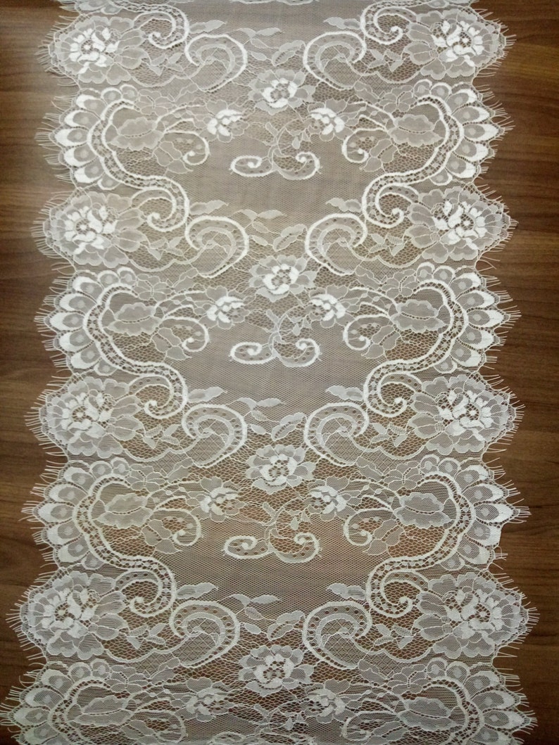 Extra Wide Table Runner/ivory Lace Table Runner/ivory - Etsy