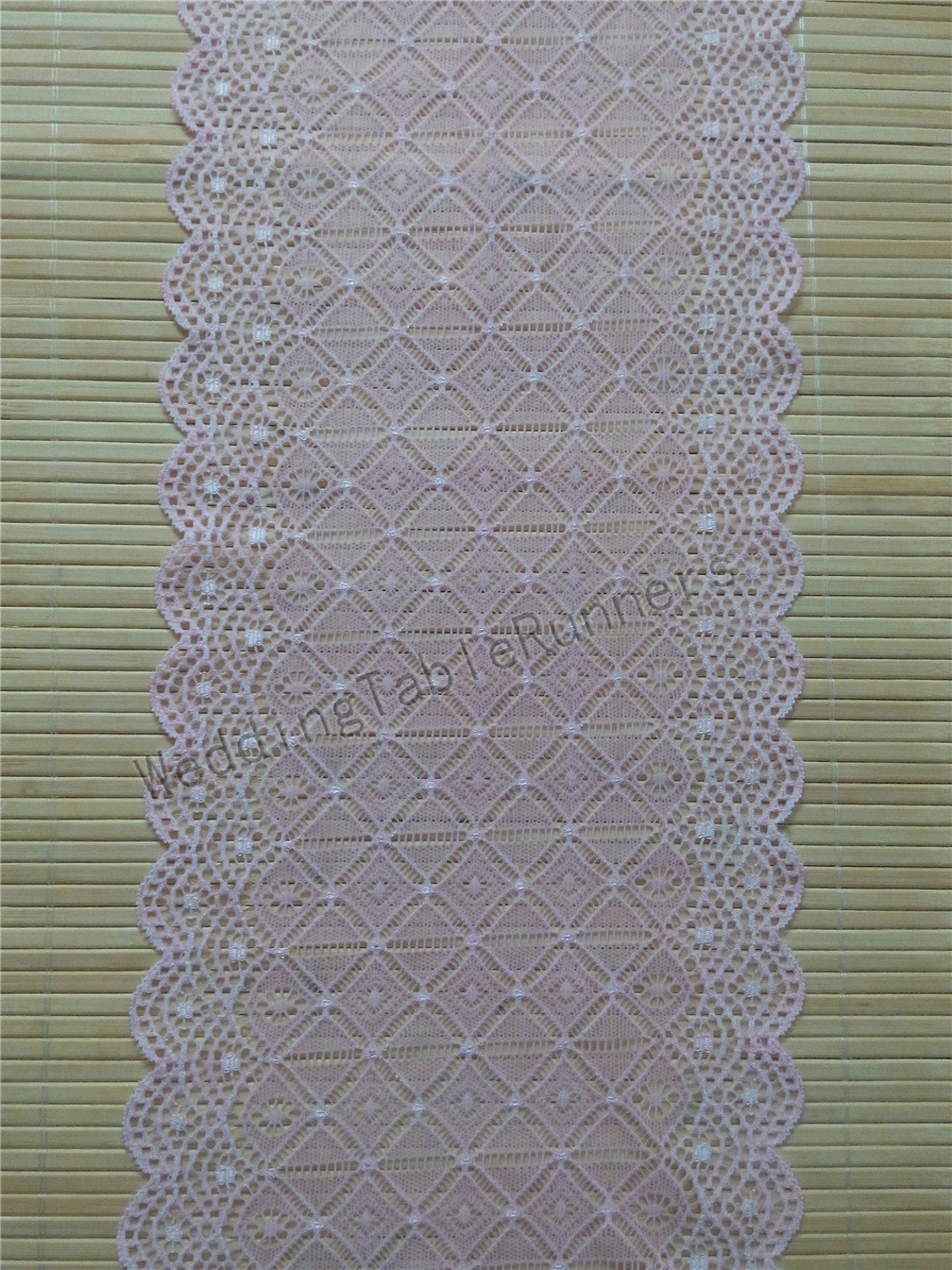 Pink Lace Table Runner 7" Wedding Table Runner Black Table Runners ...