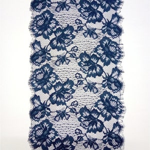 7-10ft Navy Blue Lace Runner, 9" Wide , Lace Table Runner, Wedding ...